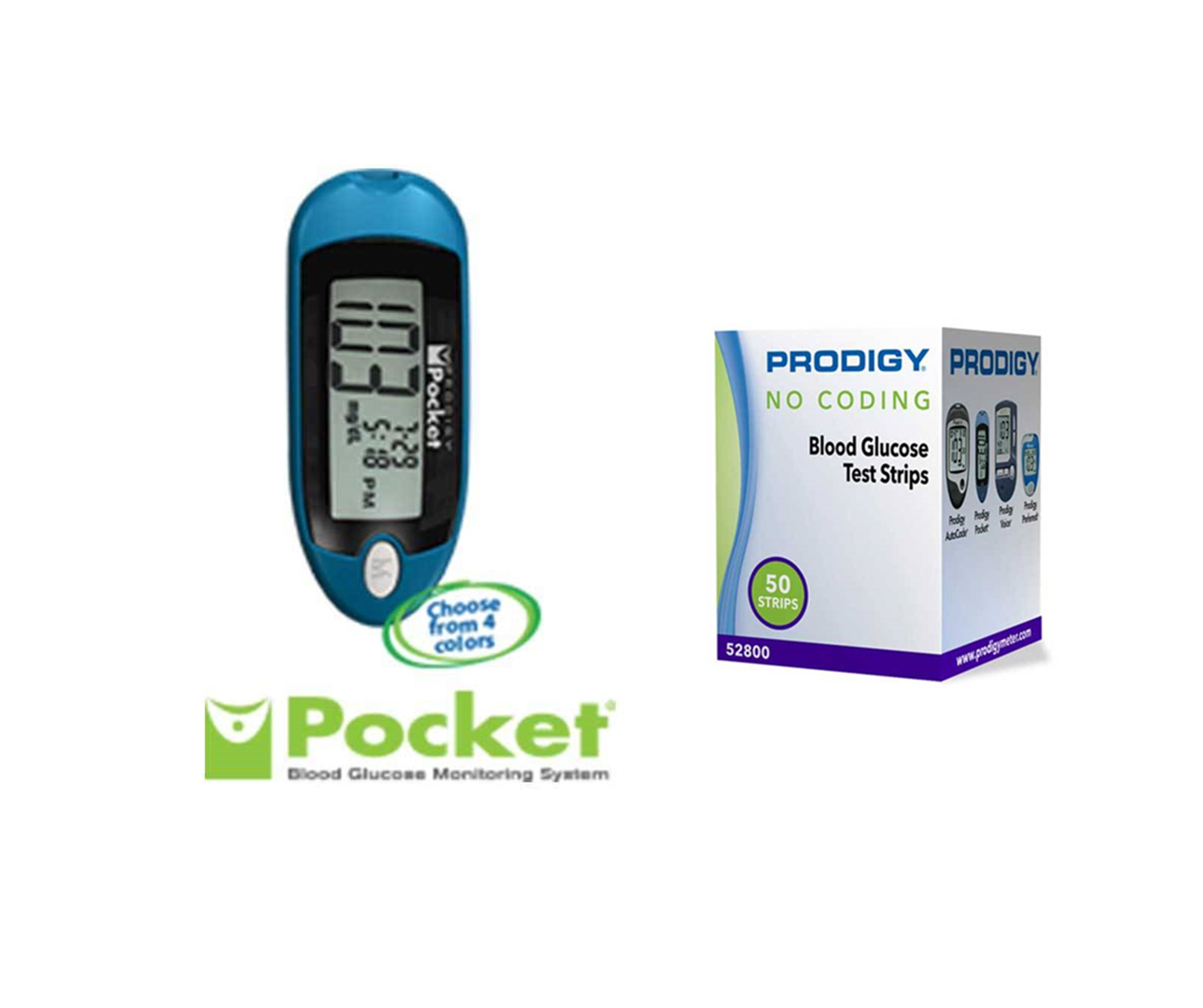Buy Prodigy Pocket Blood Glucose Monitoring System [+] 50 Test Strips ...