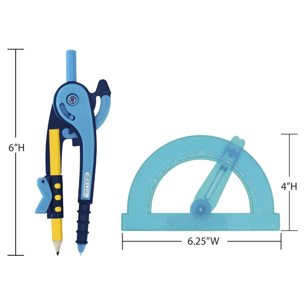 Compass & Protractor Set w/2 Pencils