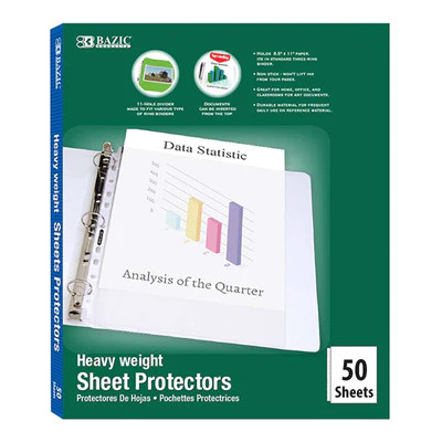 Sheet Protectors Clear/Letter Heavy Weight (50/Box)