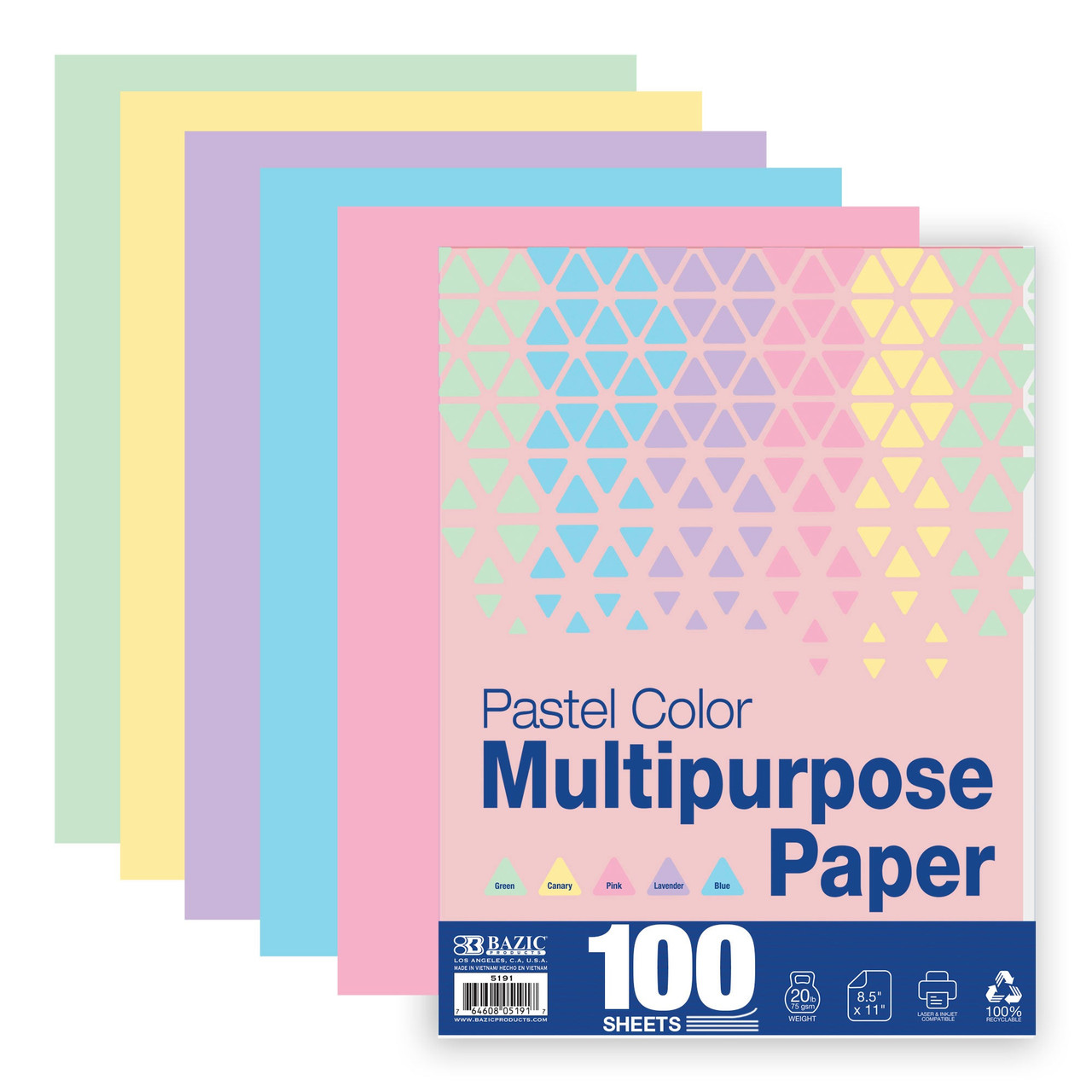 Paper Letter-Assorted Pastel Colors 100ct.