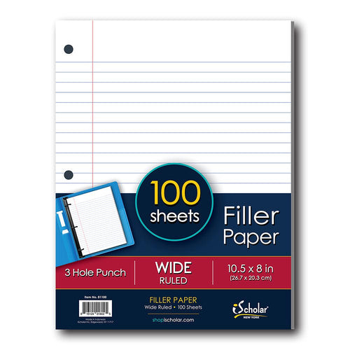 Filler Paper Wide Ruled 100Pk