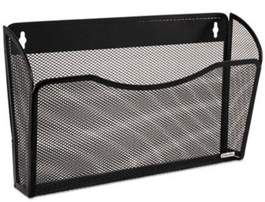 Wall File Holder-Single Pocket Letter/Black Mesh - Empresas JC