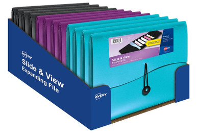 Expanding File 6 Pockets-Slide & View