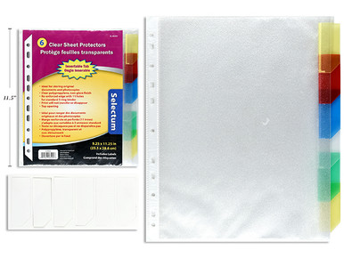 Sheet Protectors w/Clear Index Tabs 6ct.