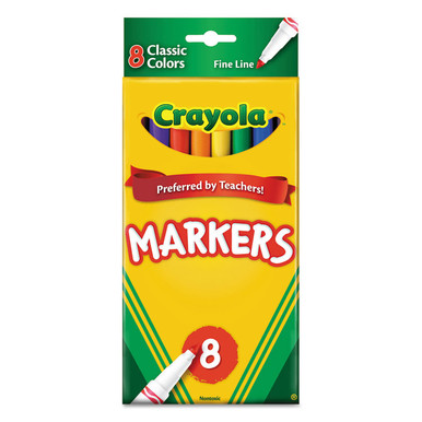 Markers Crayola 8ct.-Fine/Classic Colors