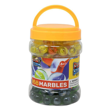 Marbles in Plastic Container (168 Marbles) (Ages 6+)