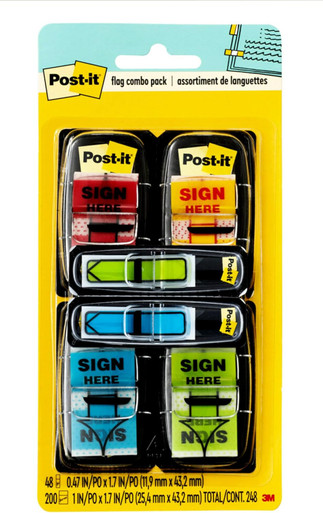 Flags-Sign Here Assorted Colors 248Pk