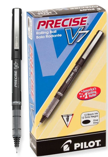 Pen Precise V7 Rolling Ball-Fine/Black (Dozen)