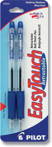 Pen EasyTouch Retractable Blue/Medium 2ct.