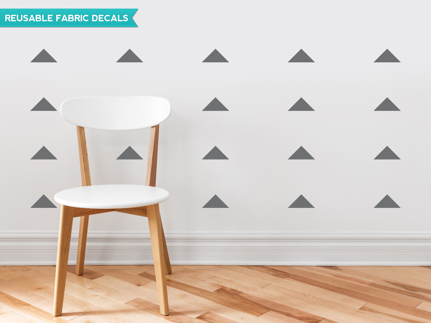 Wide Triangle Fabric Wall Decals - Set of 24 Wide Triangles | Sunny Decals