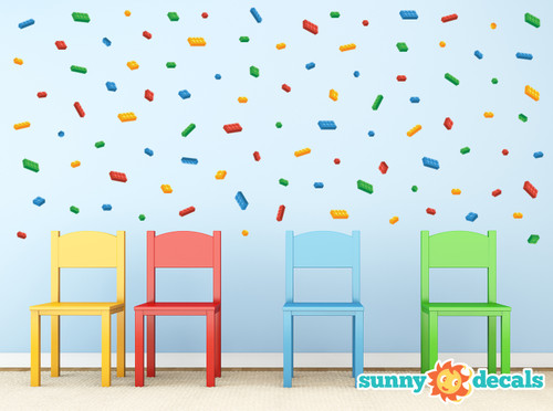 Mini Building Block Bricks Fabric Wall Decals | Sunny Decals