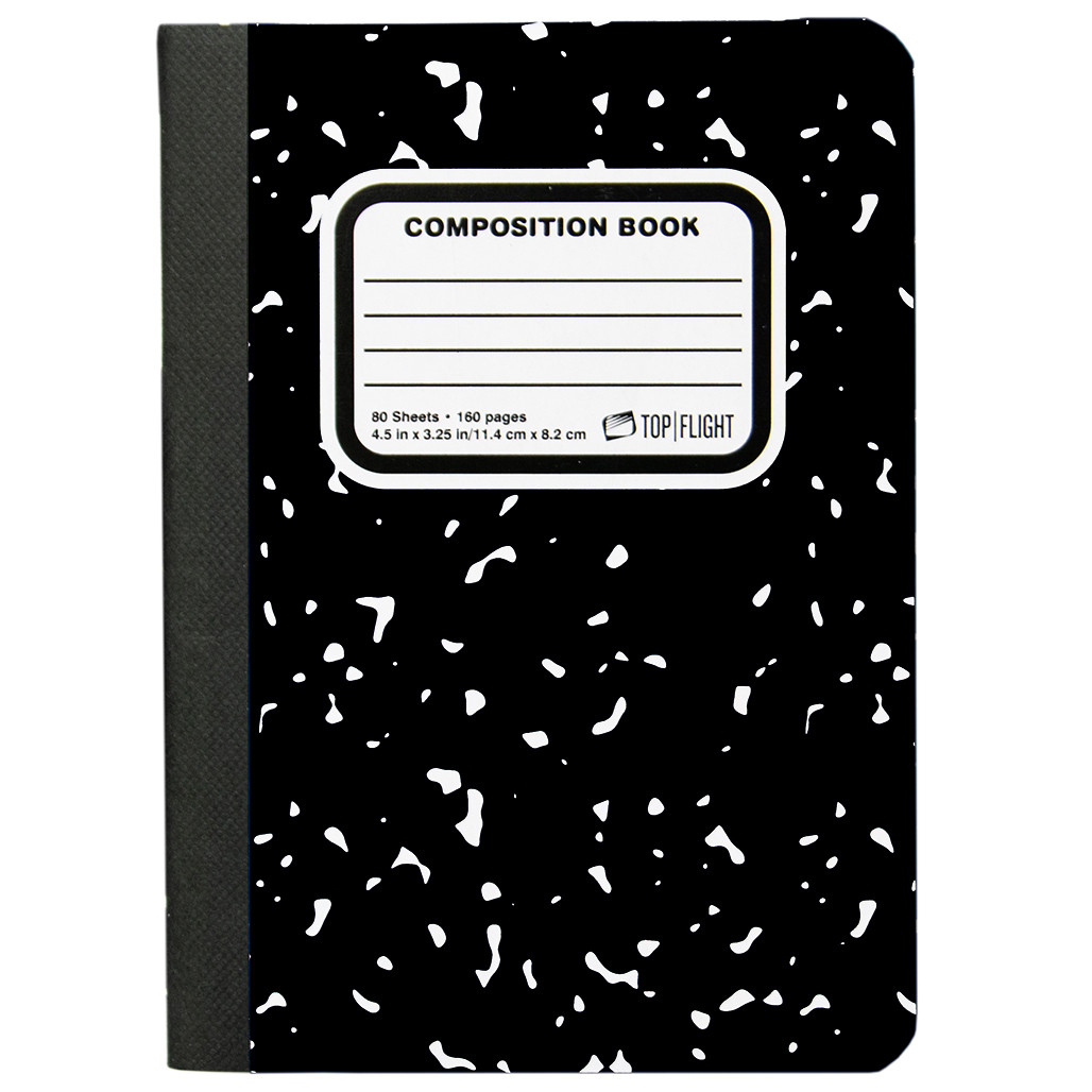 Mini Composition Book, 4.5" x 3.25", Narrow Rule, 80 Sheets, Black