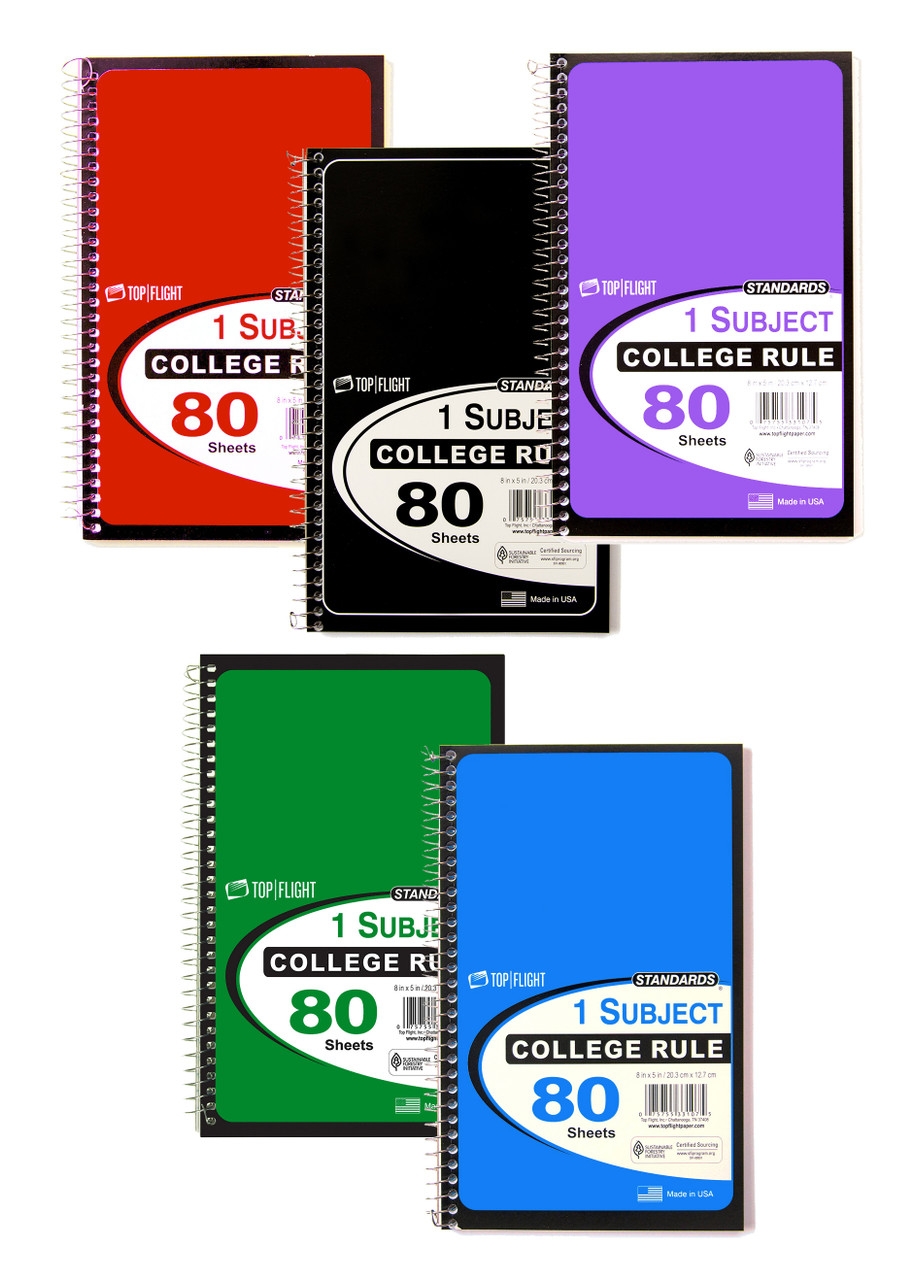 Standards® 1 Subject, Wirebound Notebook, College Rule, 8" x 5", 80 ...