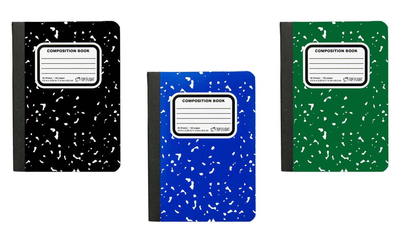 Mini Composition Book, 4.5" x 3.25", Narrow Rule, 80 Sheets, Blue