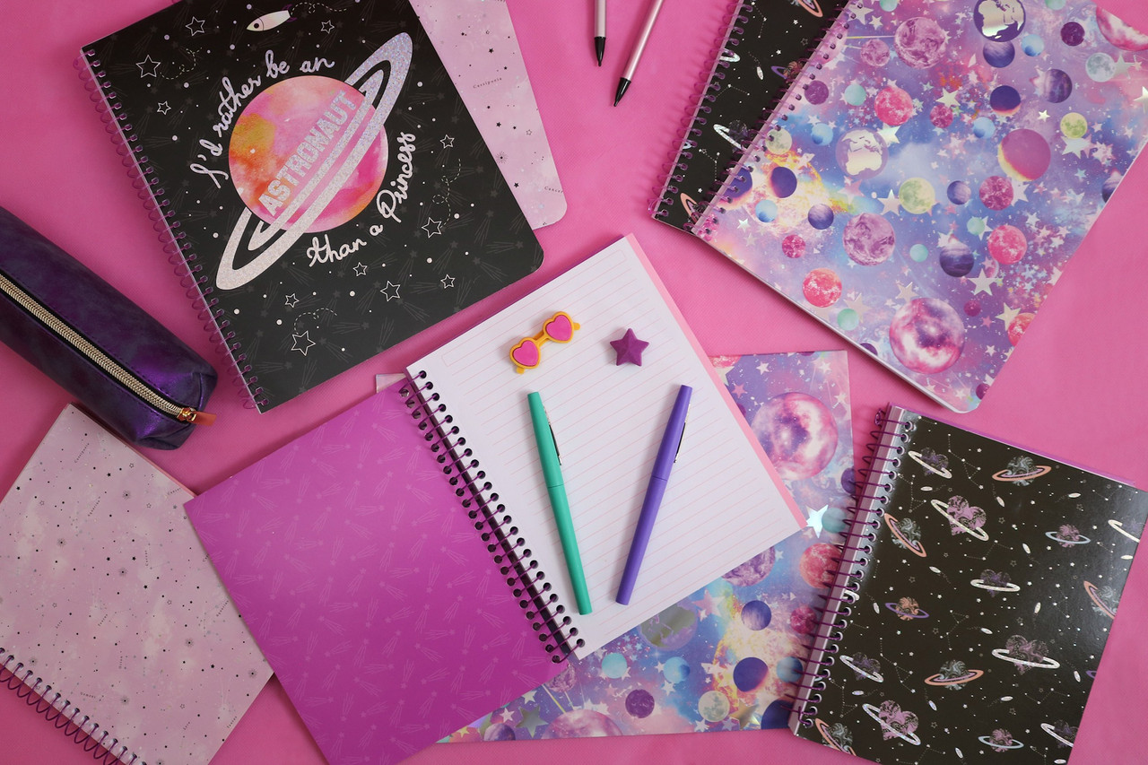 Starry Night, Saturn Fashion Wirebound Notebook, Wide Ruled, 70 Sheets ...