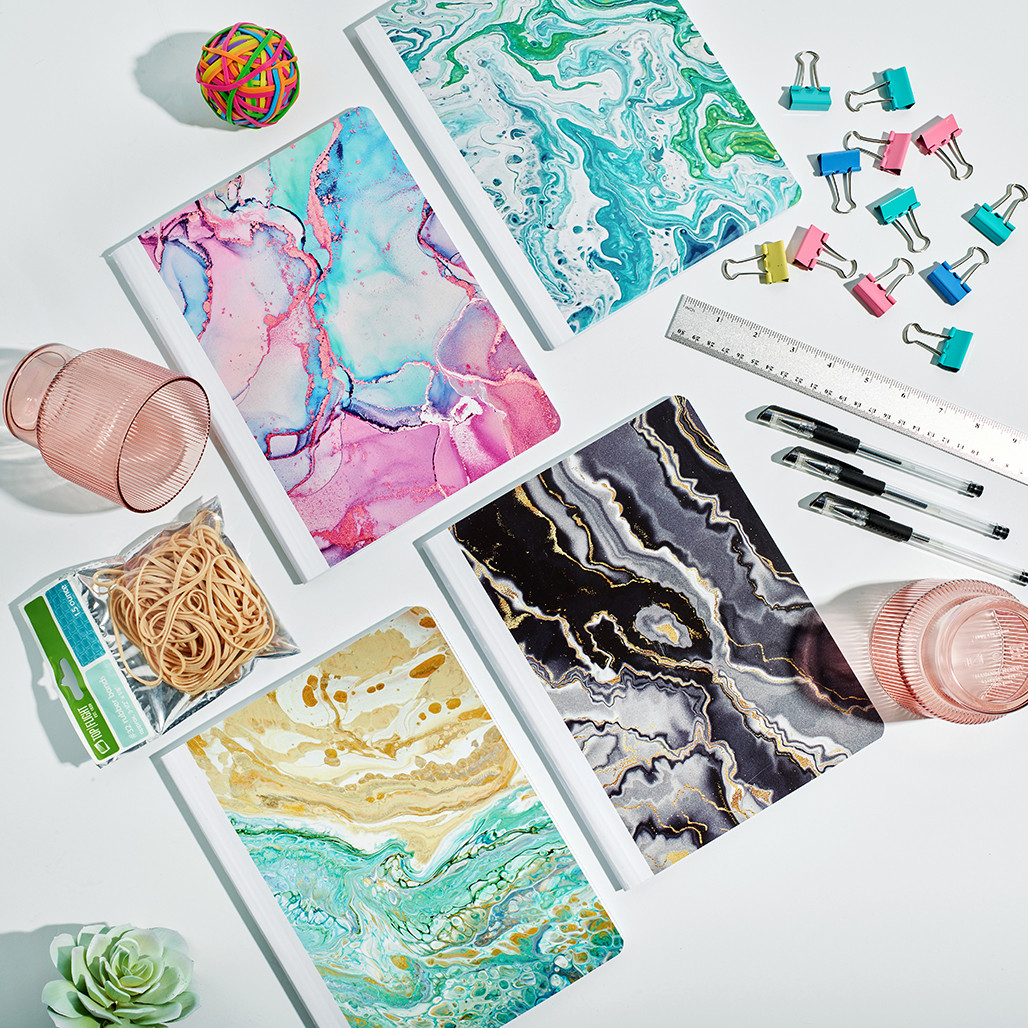 Lily & Huck Blue Sand Composition Book, Hard Vinyl Cover, 80 Sheets