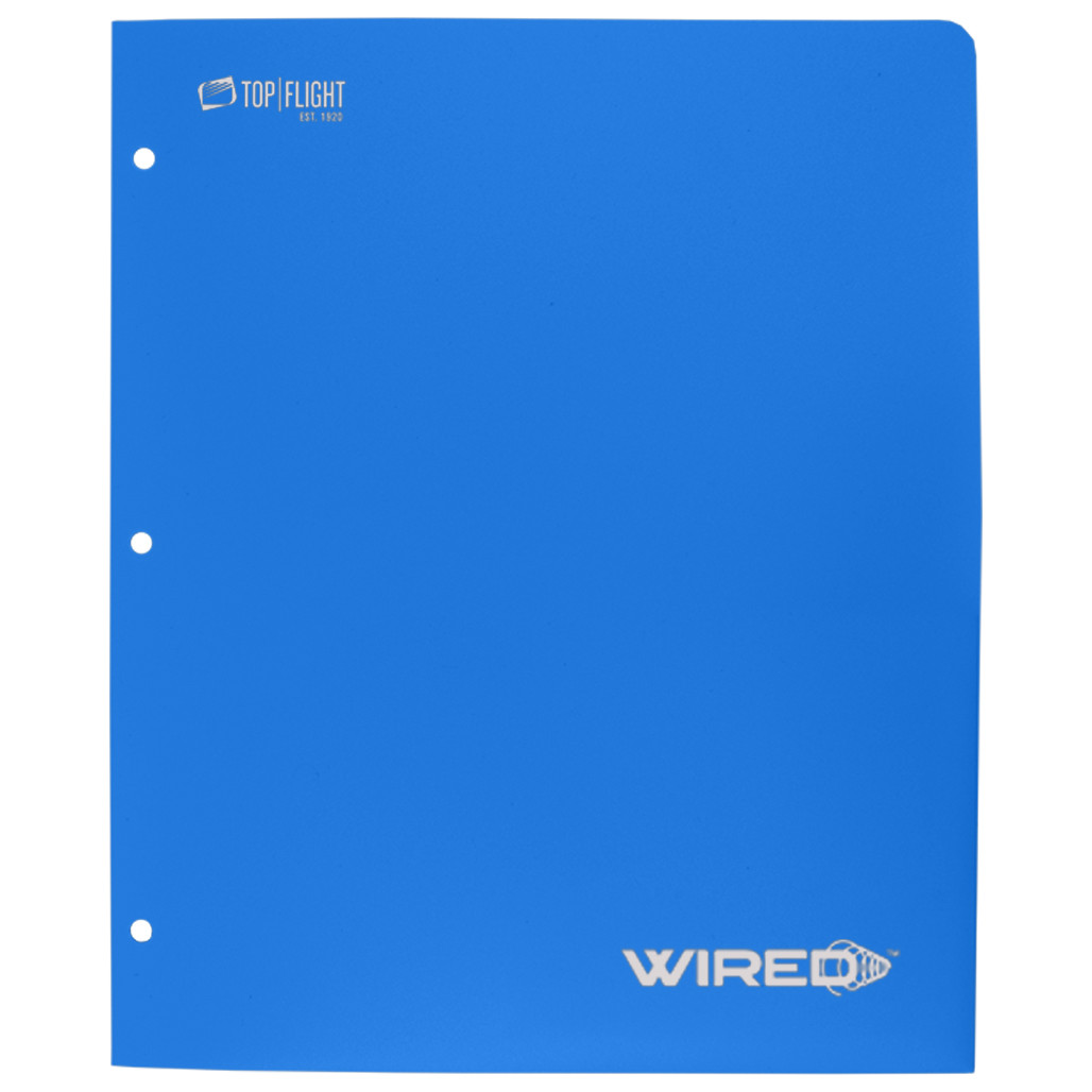 Wired 2 Pocket Poly Portfolio, Blue
