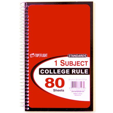 Standards® 1 Subject, Wirebound Notebook, College Rule, 8" x 5", 80 ...