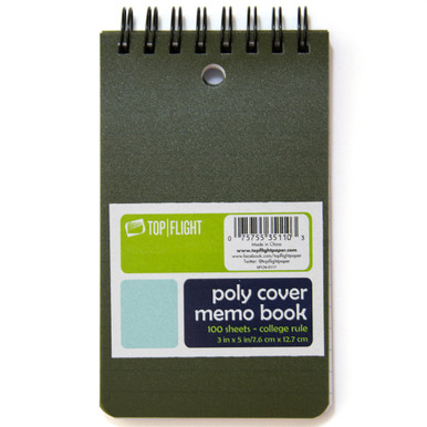 Memo Book, Top Wirebound, Poly Cover, 3" x 5", College Rule, 100 Sheets ...