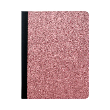 Glitter Composition Book, Wide Rule, 80 Sheets, Rose Gold