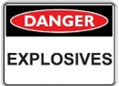 Explosives 10" x 7" VPO (sticker)