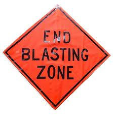 End Blasting Zone 36" x 36" Mesh Sign