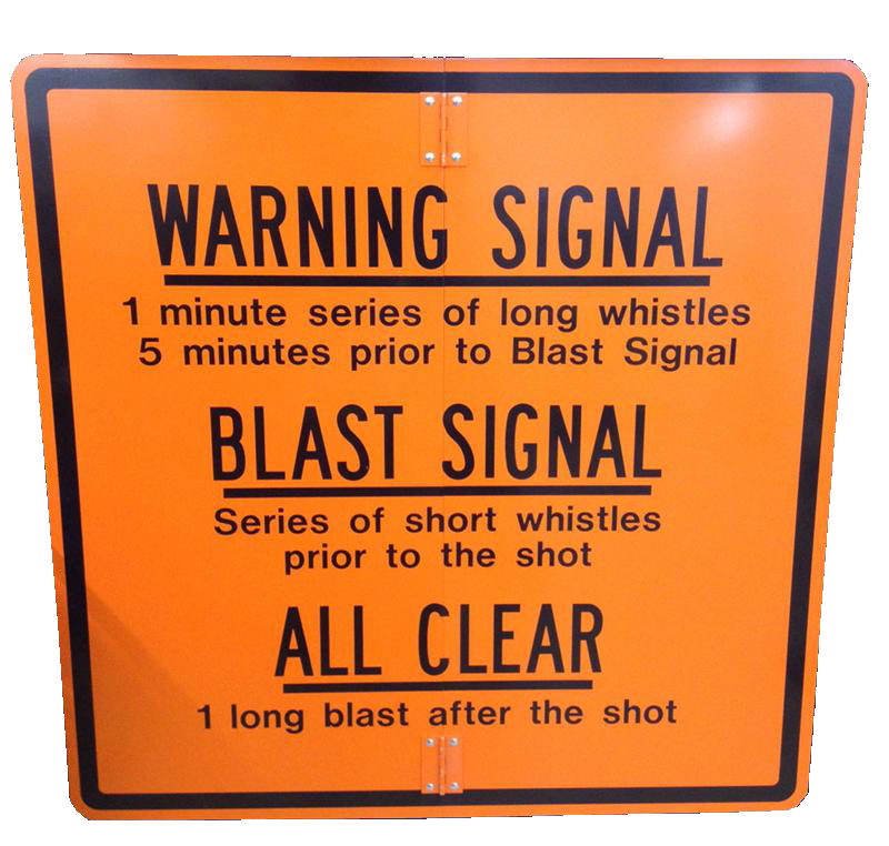 Folding Warning Signal Sign 36" X 36" Aluminum Sign