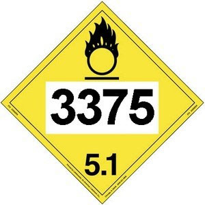 Oxidizer 3375 Aluminum Placard