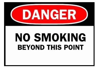 No Smoking Beyond This Point 14" x 10" VPO (sticker)