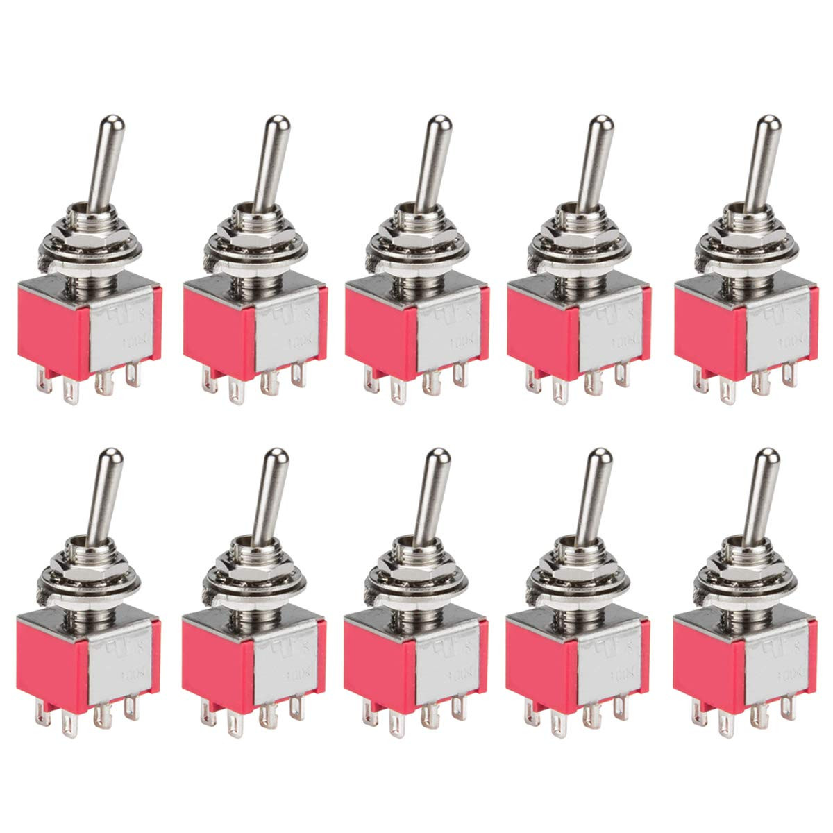 Toggle Switch AC 5A/125V 3A/250V 6 Pin Terminals On/Off/On 3 Position ...