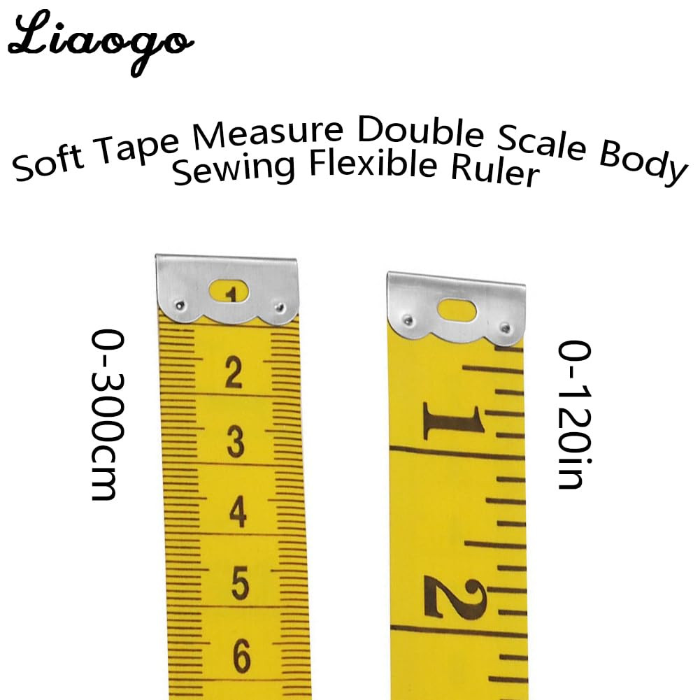 Sewing Tape Measures, 2 Pack 120 Inch Dual Scale Cloth Sewing Tape ...