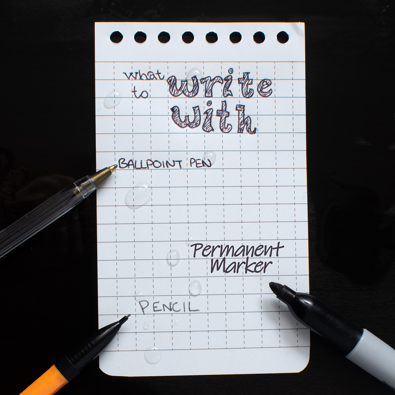 LETHALIFE 8.5x11 inch All Weather Notepad Writing Pad (Black)