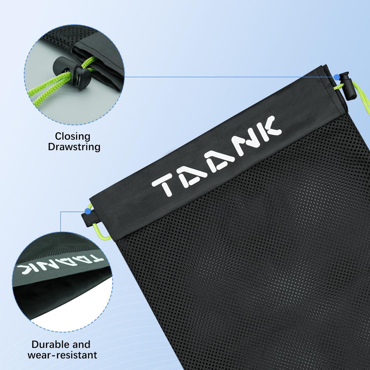 TAANK Mesh Sports Bag with Drawstring Closure,18x12inch Mesh Bag for ...