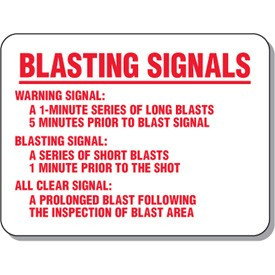 Blasting Signals Warning Signal 36" X 24" Aluminum Sign