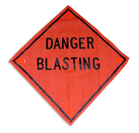 Danger Blasting 36" x 36" Mesh Sign