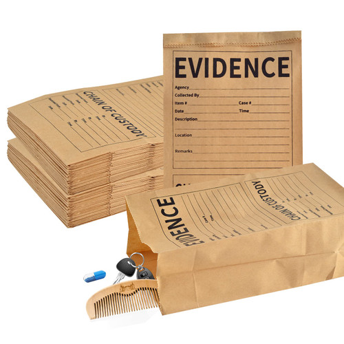 WANGDEFA 50 Pack Paper Evidence Bags 9.45 * 5 * 3 inch Crime Scene ...