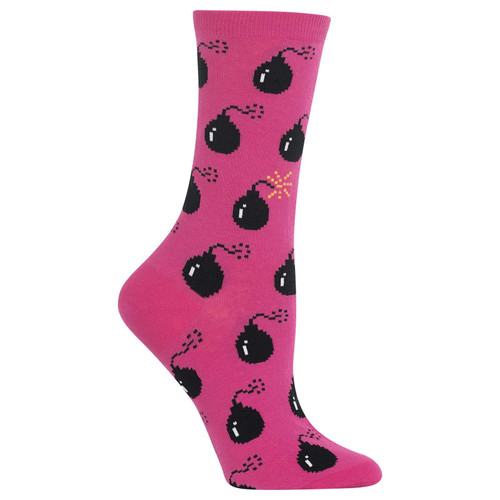 Hot Sox Womens Time Bomb Socks 1 Pair, Bright Pink, Shoe Size: 9-11