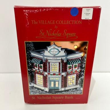 St. Nicholas Square Bank Christmas Village Building - Treasure Trove ...