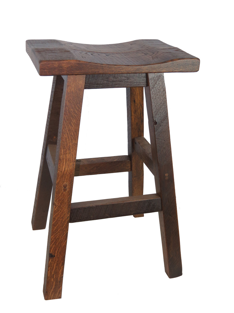 Free Shipping Barnwood Bar Stool Saddle Seat 24"