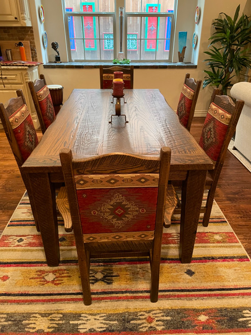 Rustic Barn wood Dining Table and 6 Chair Set