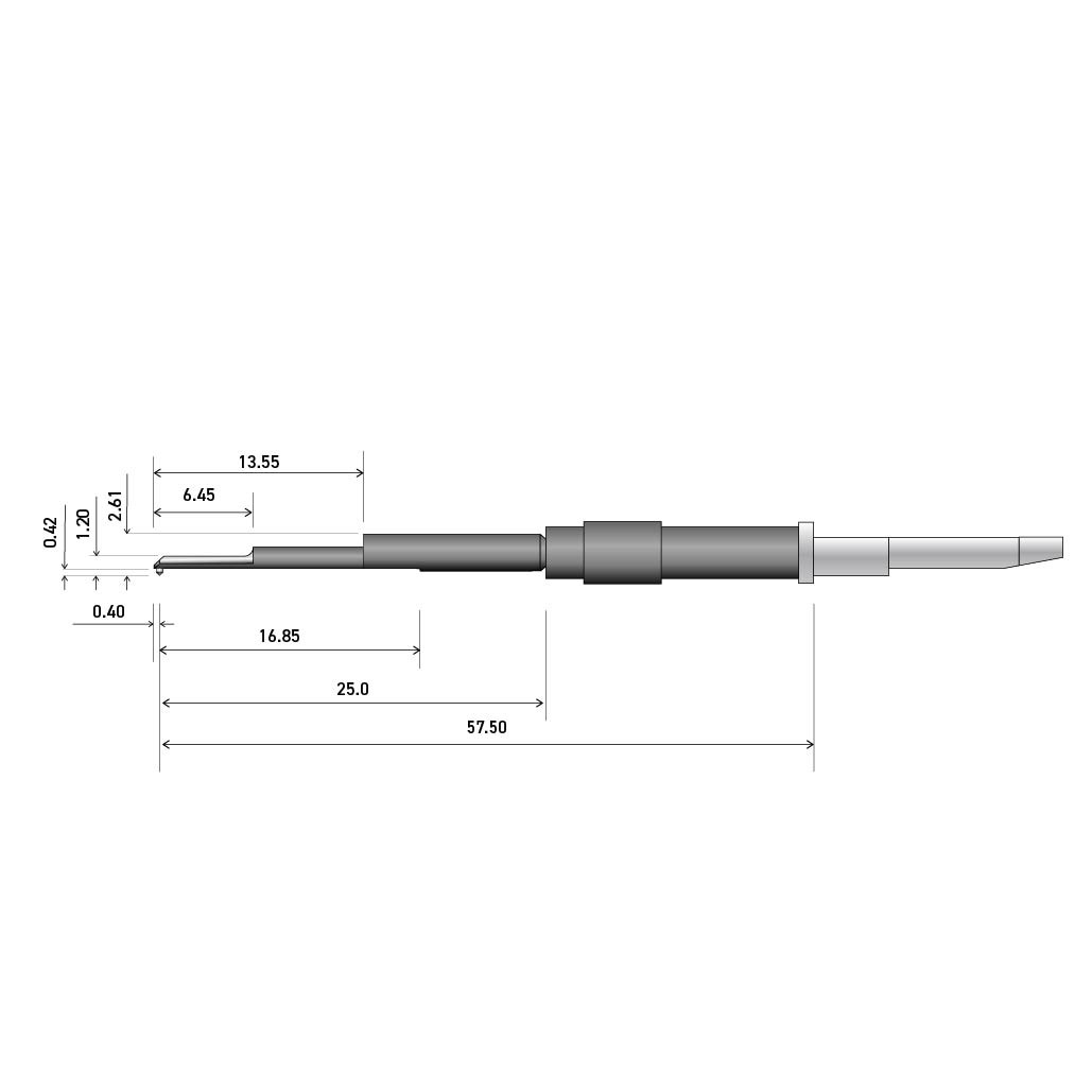 60mm 60° 2um Miniature Bore Inductive Stylus Arm