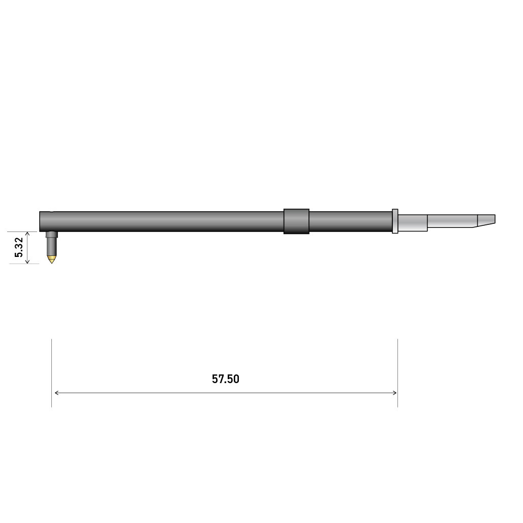 60mm 60° Ind Stylus Arm 2um X 5.32mm SC