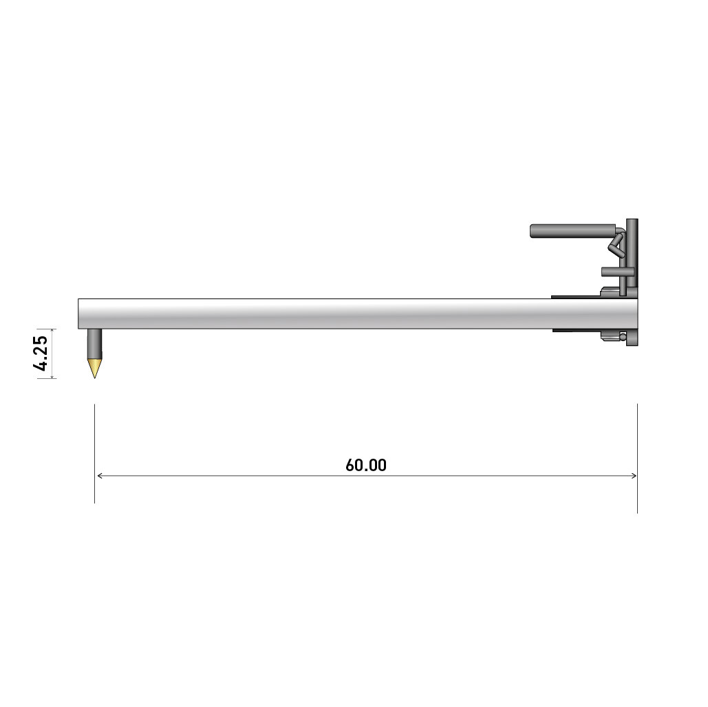 60mm 60° 2um PGI Stylus Arm 4.25mm Shank Clr