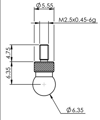 TIP BALL T/C Ø3.18 M2.5 - AMETEK UK