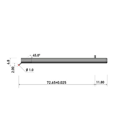100mm 1.0mm Dia Ball at 45Ã ° Talymin 5 Stylus Arm