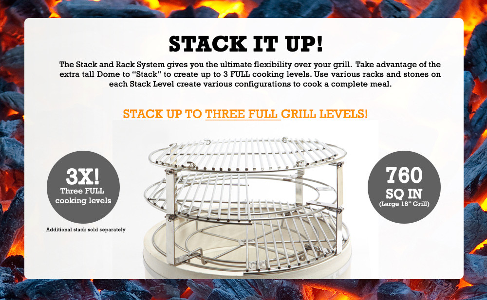 Stack - Additional level - Includes Descender rack - GRILL DOME