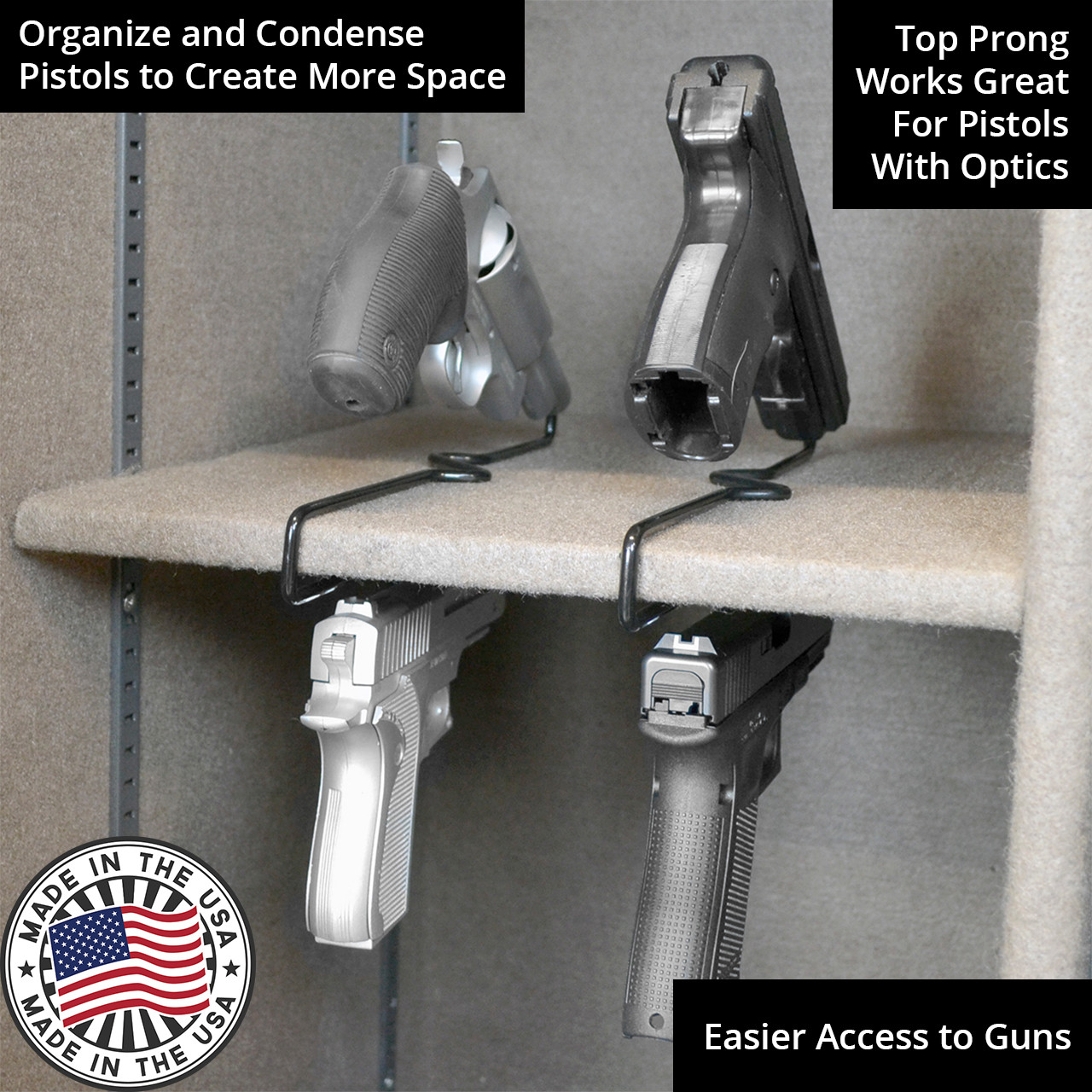 Gun Safe Accessories Handgun Storage | Over-Under Handgun Hangers | Gun ...