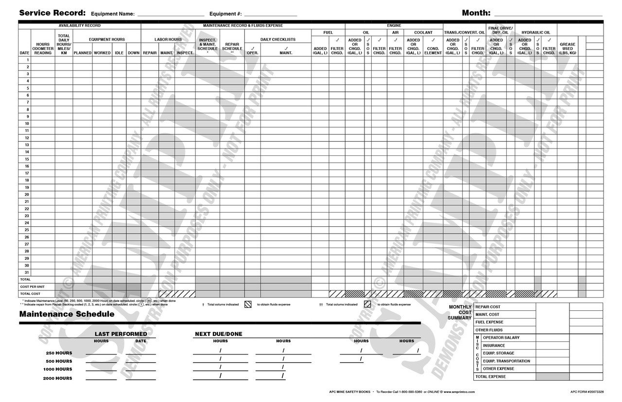 APC 20073326 Equipment Service Record 12 Month APC Solutions apc-20073326-equipment-service-record-12-month-apc-solutions