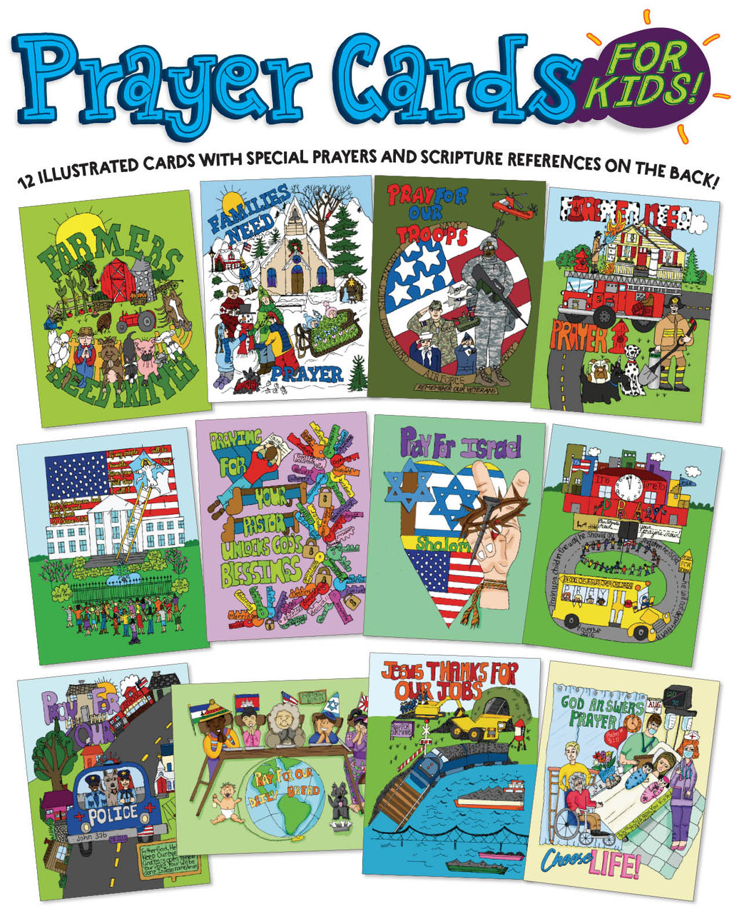 TEACH KIDS PRAYER! | Colorful, Illustrated Flash Cards | Prayer Cards ...