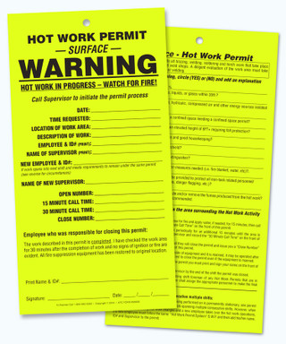 Hot Work Permit Tags | Surface Operations | APC #93639